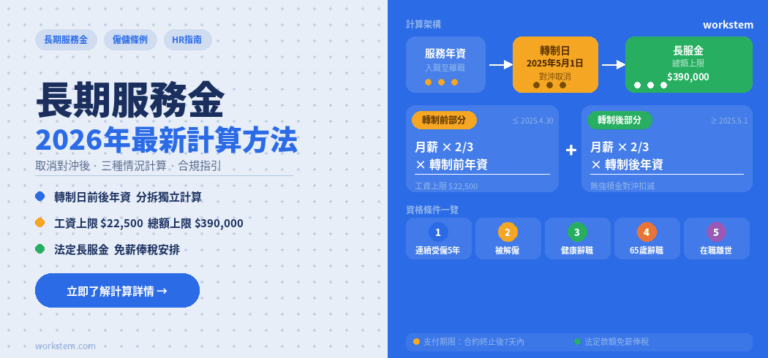 長期服務金2026年最新計算方法 - Workstem